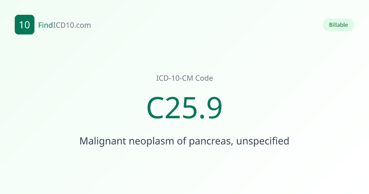 ICD-10 Code C25.9